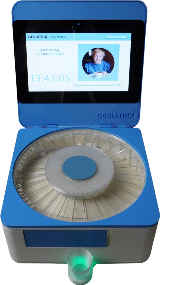 Die Smart Pillbox soll das Medikamenten­management erleichtern. Bild: Gerisana Care AG